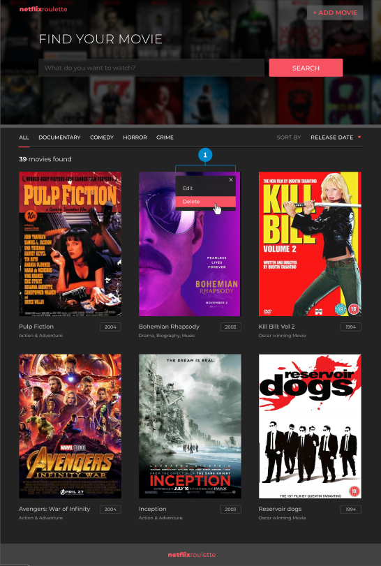 GitHub - Hakimbek/netflixroulette