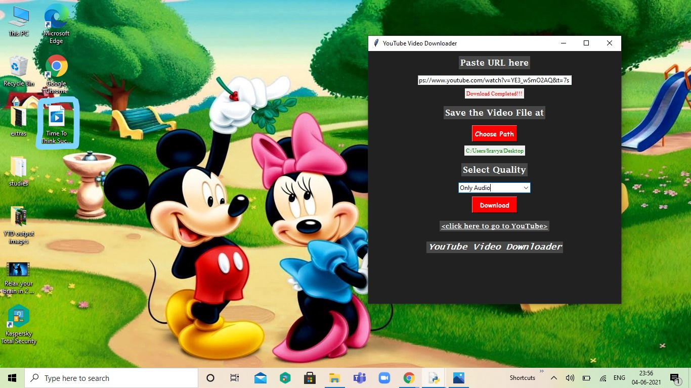GitHub - srisravya106/YouTube-Video-Downloader: It is a python project ...