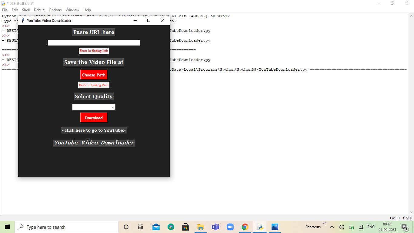 GitHub - srisravya106/YouTube-Video-Downloader: It is a python project ...
