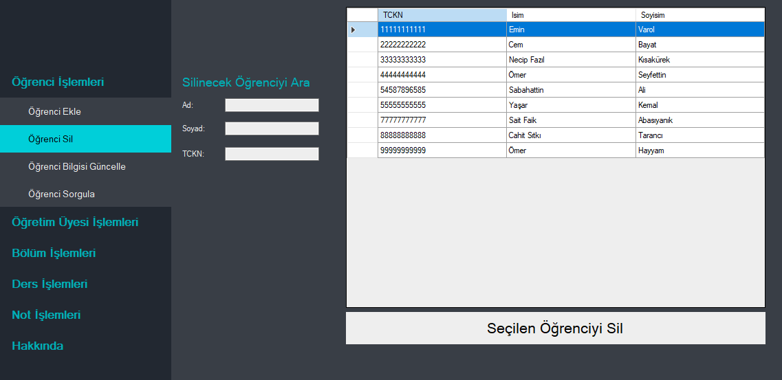 GitHub - cembayat34/FakulteYonetimPaneli: SQL Baglantili Fakulte Yonetim Paneli