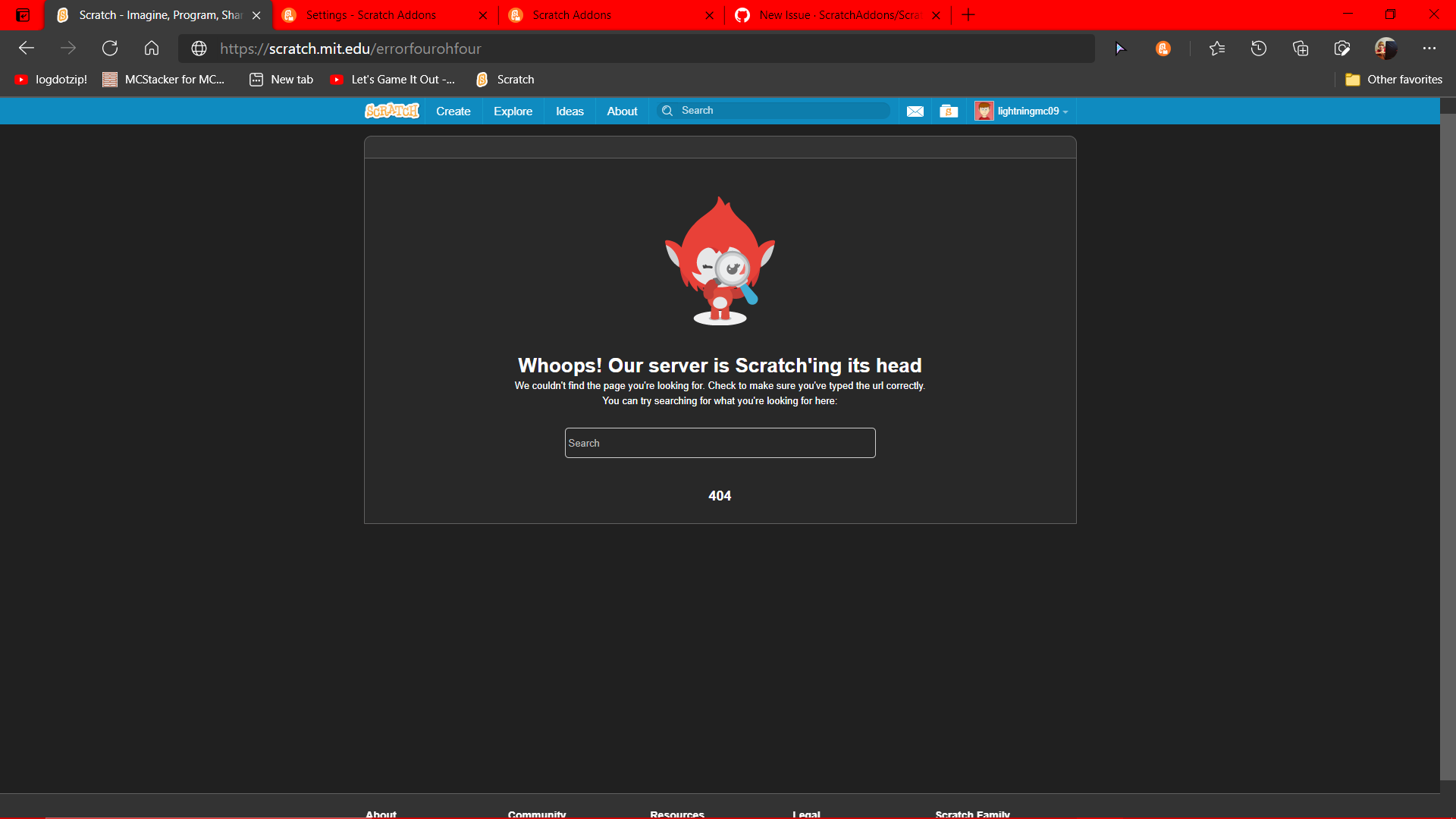 404 not converted · Issue #1976 · ScratchAddons/ScratchAddons · GitHub