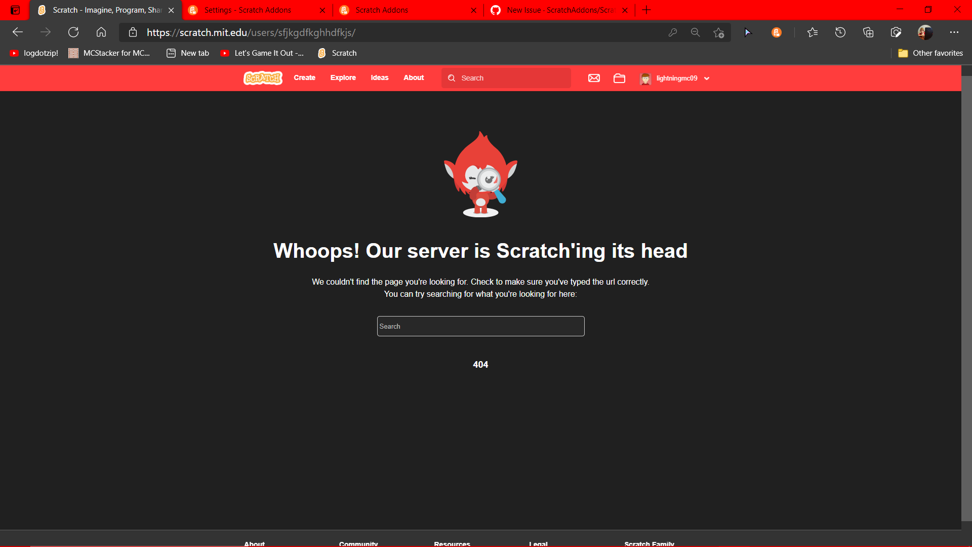 404 not converted · Issue #1976 · ScratchAddons/ScratchAddons · GitHub