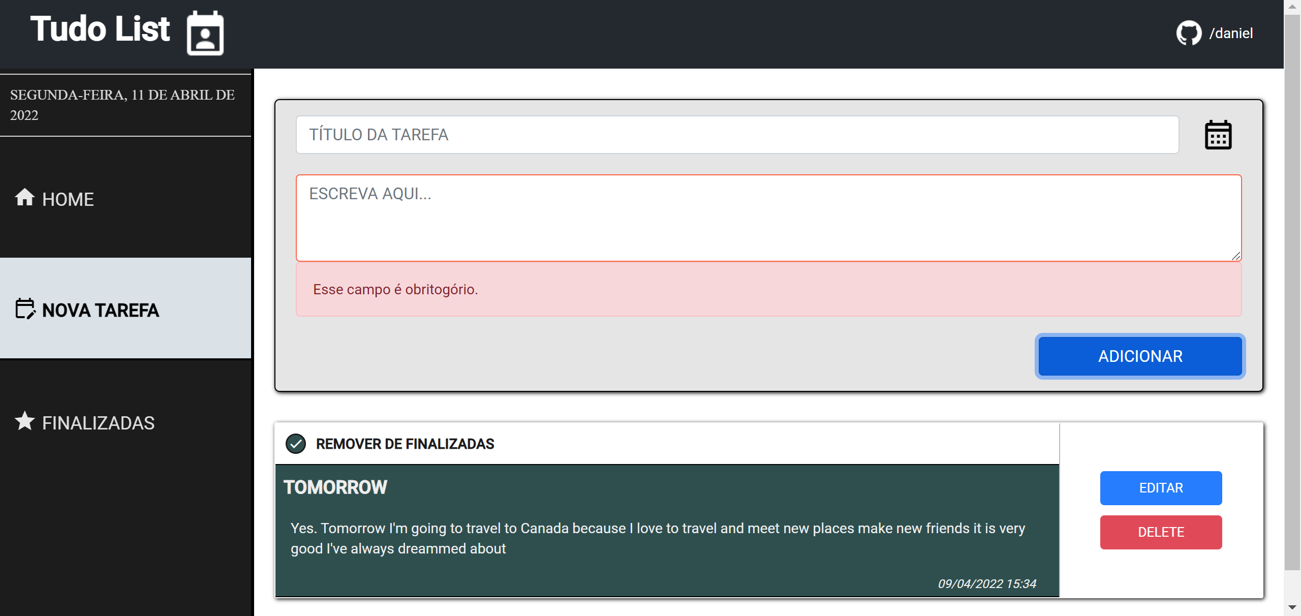 Github Daniel Bs Dev Tudo List