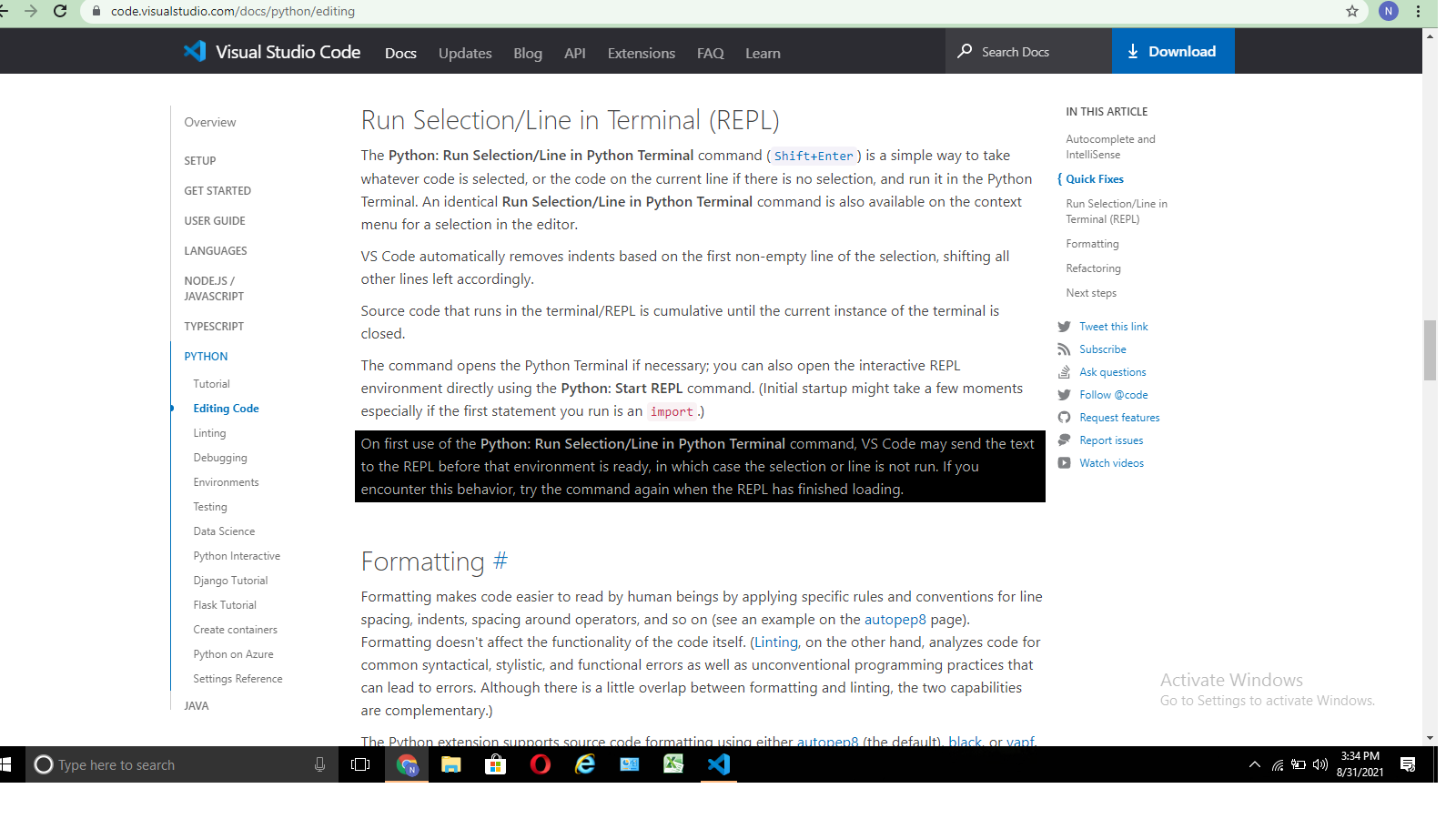Send Selection To Python Terminal Not Working · Issue 17068 · Microsoftvscode Python · Github 8739