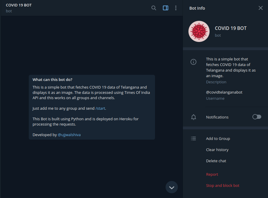 GitHub - ujjwalshiva/covidbot