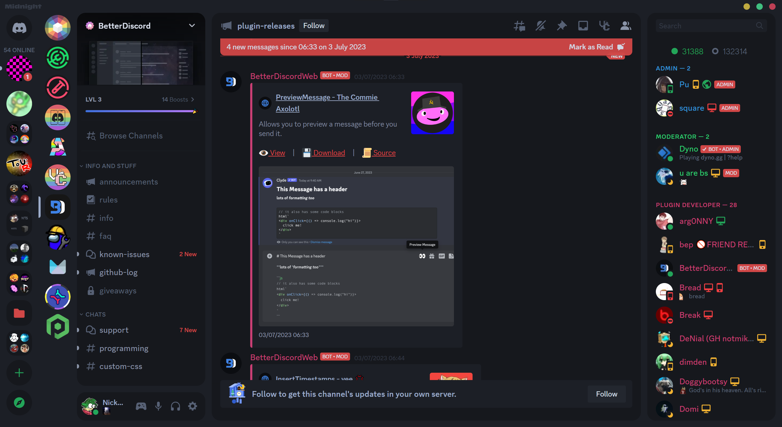 Github Nitrolesswastakencrimson Night Discord A Modified Dark Rounded Discord Theme
