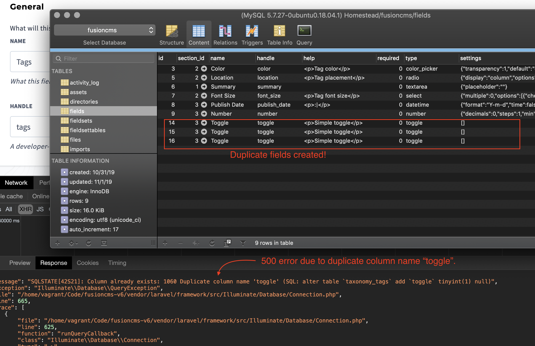 Fieldsets Sections - duplicate field being created upon subsequent field additions. · Issue #100 ...