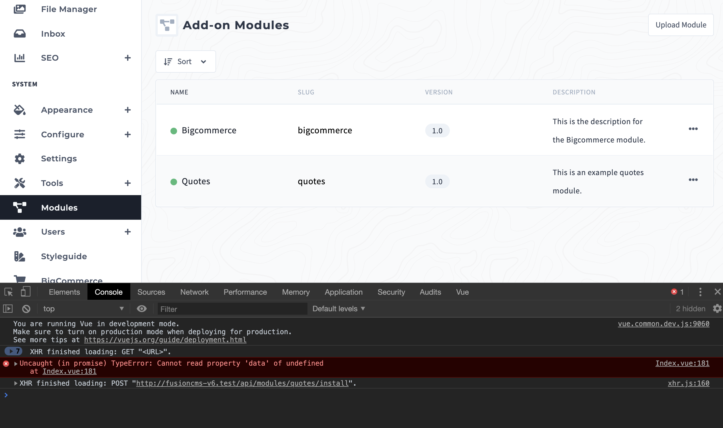 Module install redirect not working · Issue #483 · fusioncms/fusioncms · GitHub