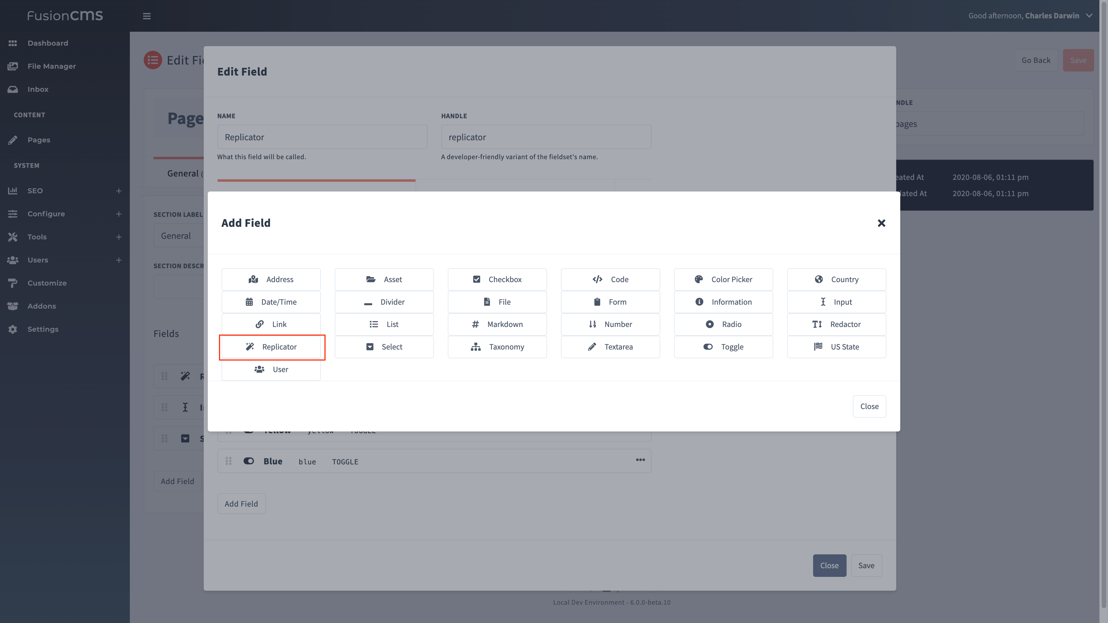 Disable Replicator field from Replicator. · Issue #624 · fusioncms/fusioncms · GitHub