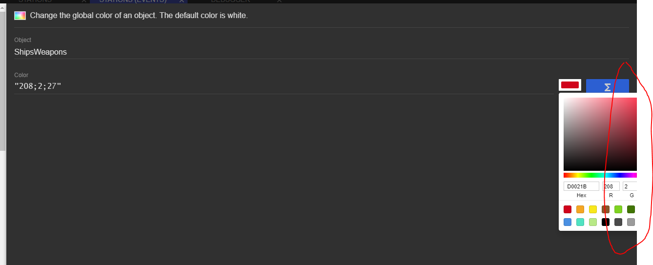 Sprite/Text objects : color picker is half out of the screen · Issue #896 · 4ian/GDevelop · GitHub