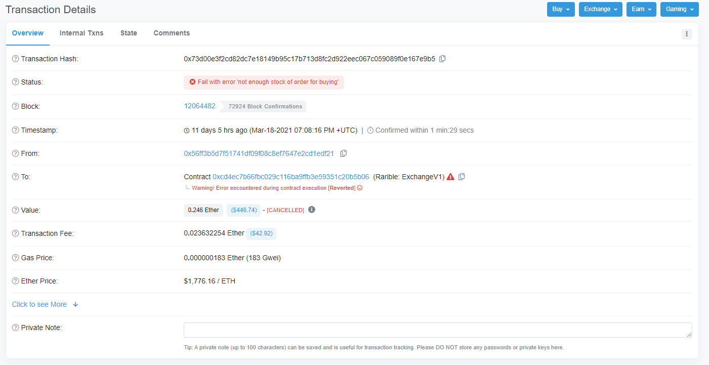 Transaction error resulting in eth taken but not refunded · Issue #10766 · MetaMask/metamask ...