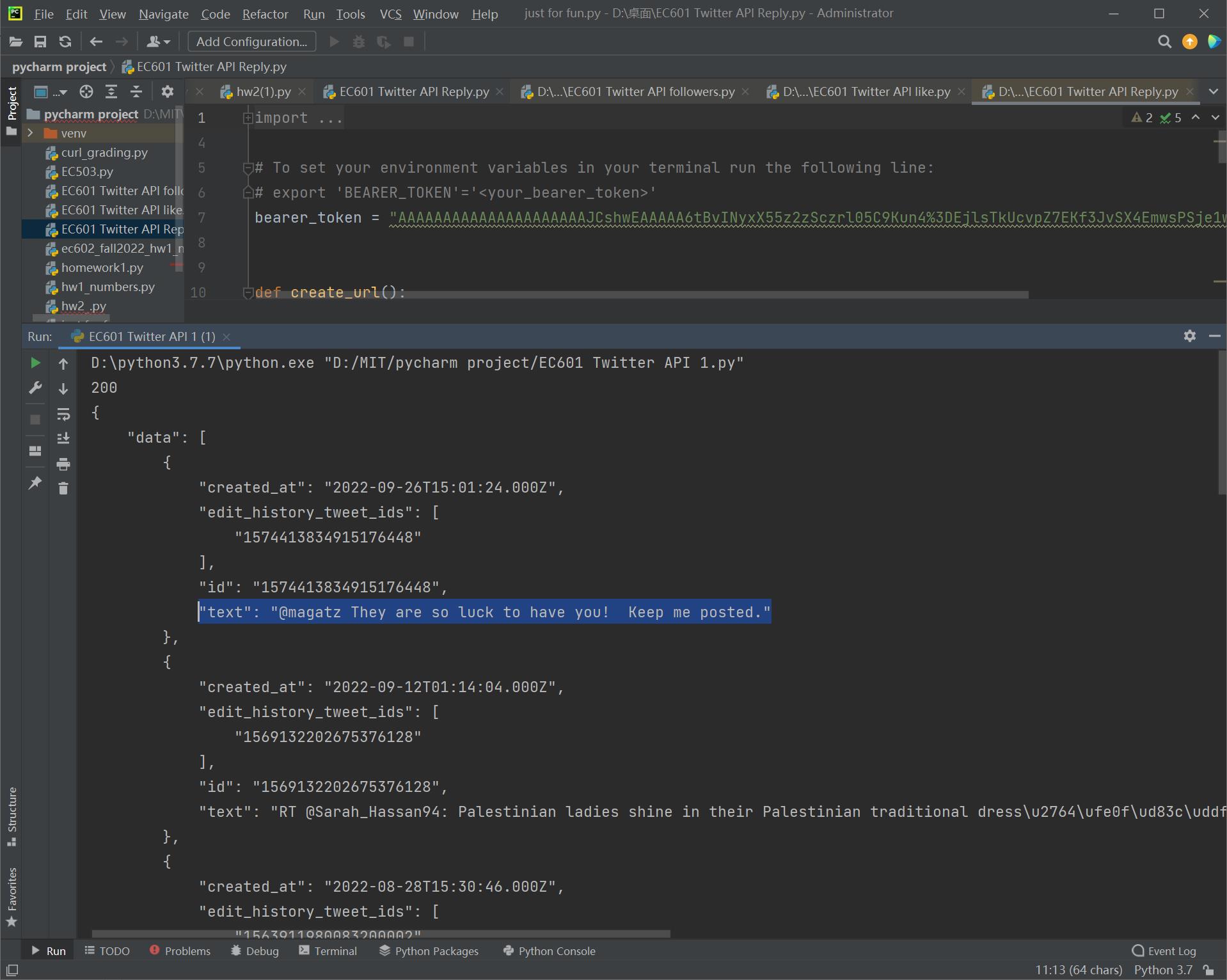 GitHub - littlecobber/EC601-Project2-Twitter-API-continue-to-update-: This is for EC601 class