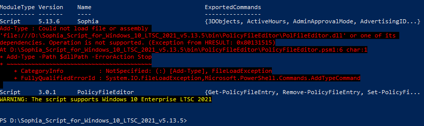LTSC.2021.5.13.5 Not executing / errors. · Issue #395 · farag2/Sophia-Script-for-Windows · GitHub