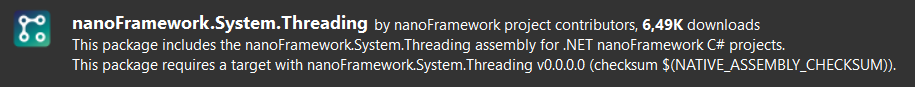 nanoFramework.System.Threading nit in the nuget description · Issue #920 · nanoframework/Home ...