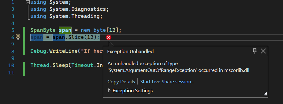 SpanByte.Slice raising exception when length of buffer required while it should not · Issue #996 ...