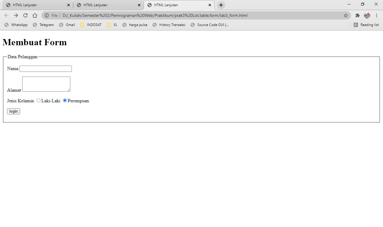 GitHub - eriskaf/Lab3Web: Laporan Praktikum Table, Form dan List