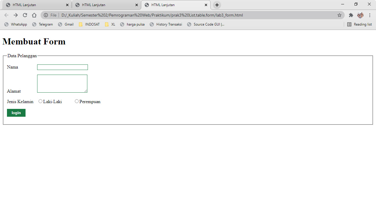 GitHub - eriskaf/Lab3Web: Laporan Praktikum Table, Form dan List