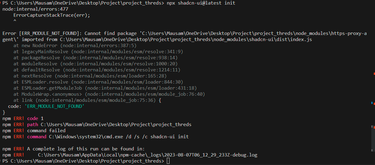 When I Install Shadcn Then I Get Error · Issue 1129 · Shadcn Ui Ui · Github