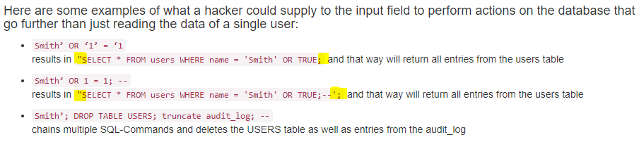 SQL Injection lesson 6 minor mistakes in examples · Issue #663 ...