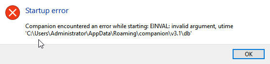 [BUG] After updating Bitfocus doesn't start · Issue #2623 · bitfocus/companion · GitHub