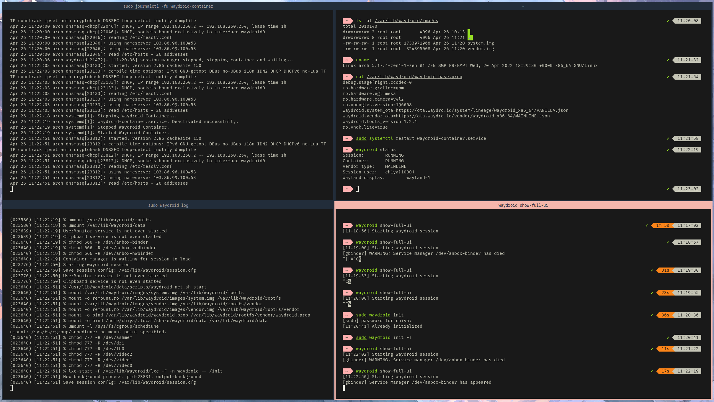 Waydroid session fails to start · Issue #294 · waydroid/waydroid · GitHub