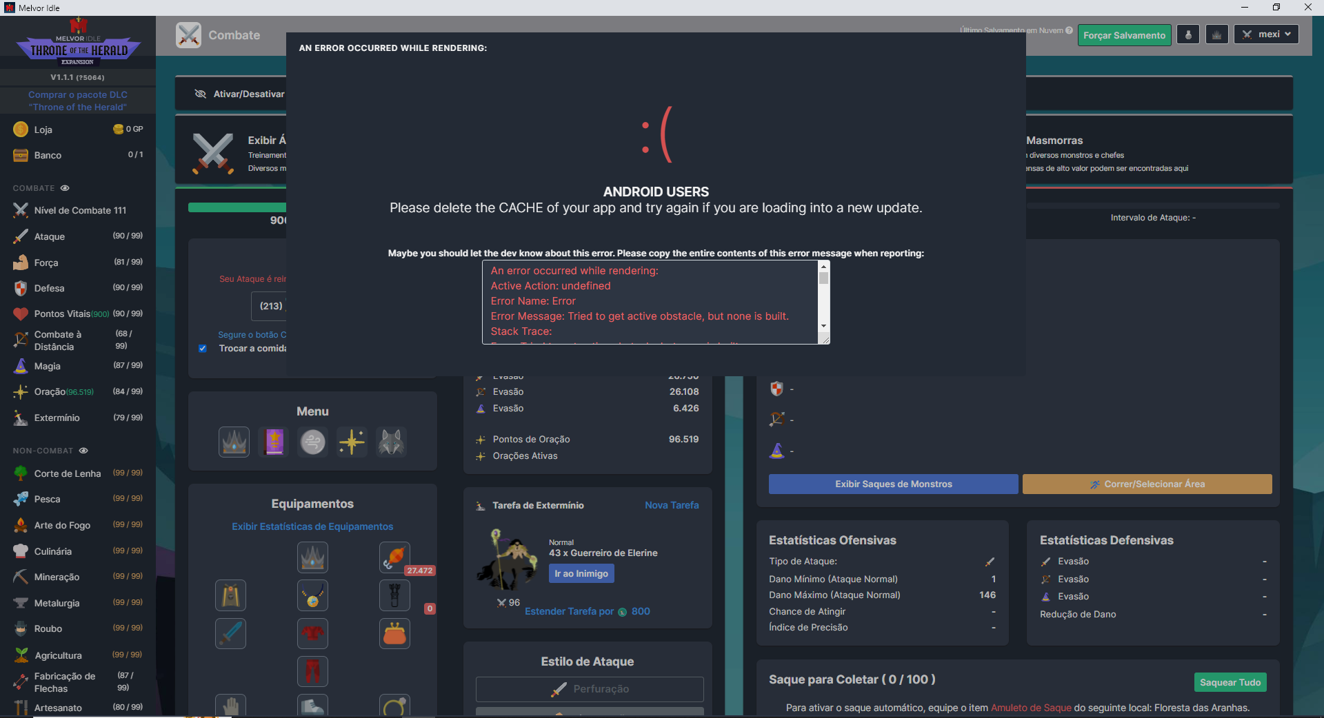 [Bug]: An error occurred while rendering · Issue #3258 · MelvorIdle/melvoridle.github.io · GitHub