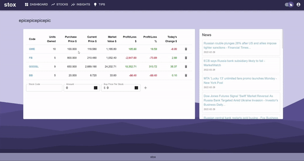 GitHub - batjuli/stox: Stock portfolio management web app