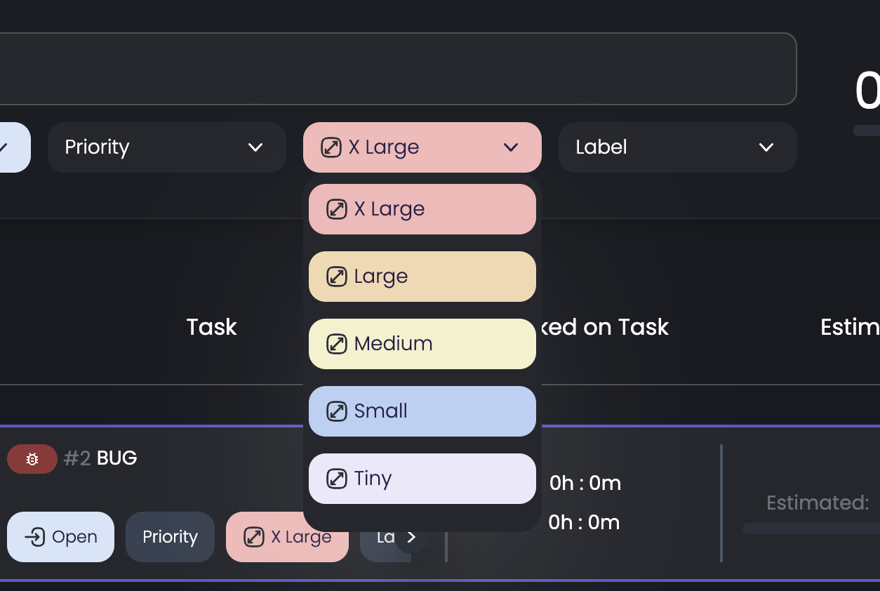 Add Delete or 'X' icon to remove currently selected Task Priority/Size/Label · Issue #1174 ...