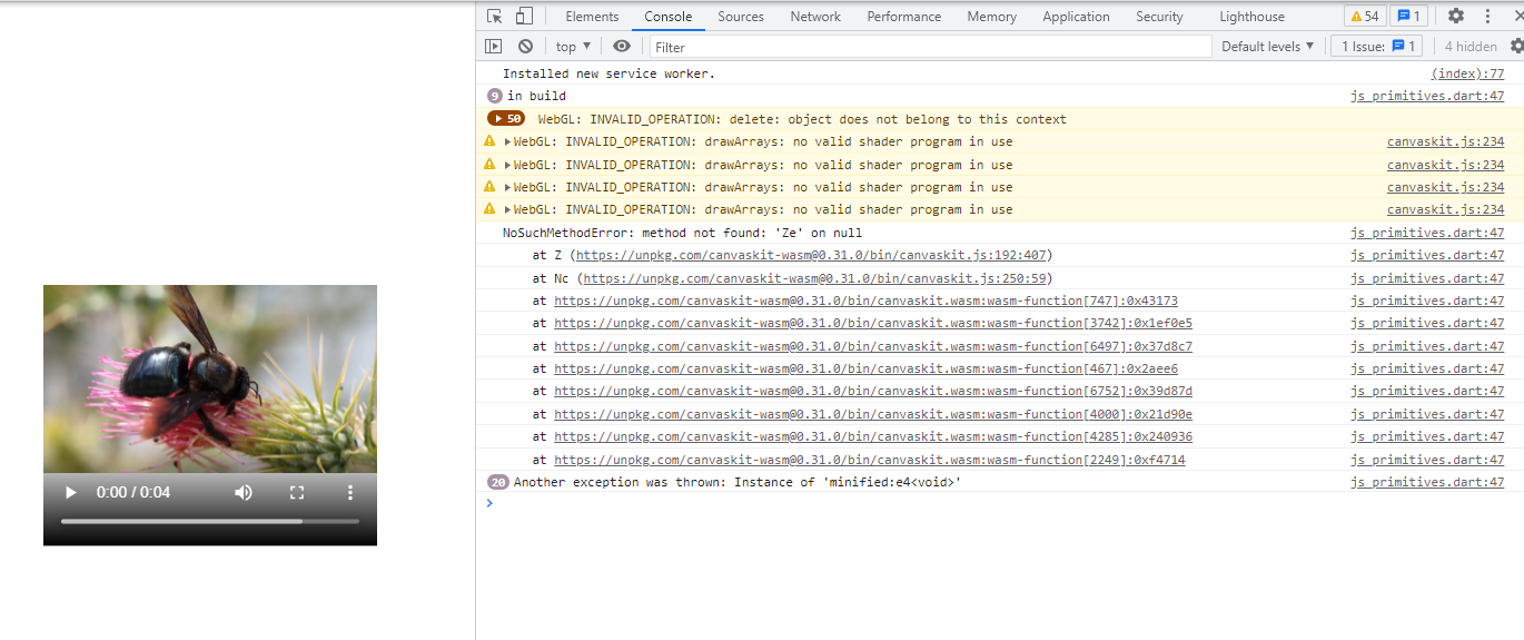 [Web] [CanvasKit] Platform Views (including Video_player fullscreen) blanking other widgets on ...