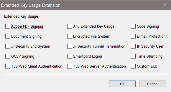 Allow custom Extended Key Usage object identifiers while making a certificate. · Issue #93 ...