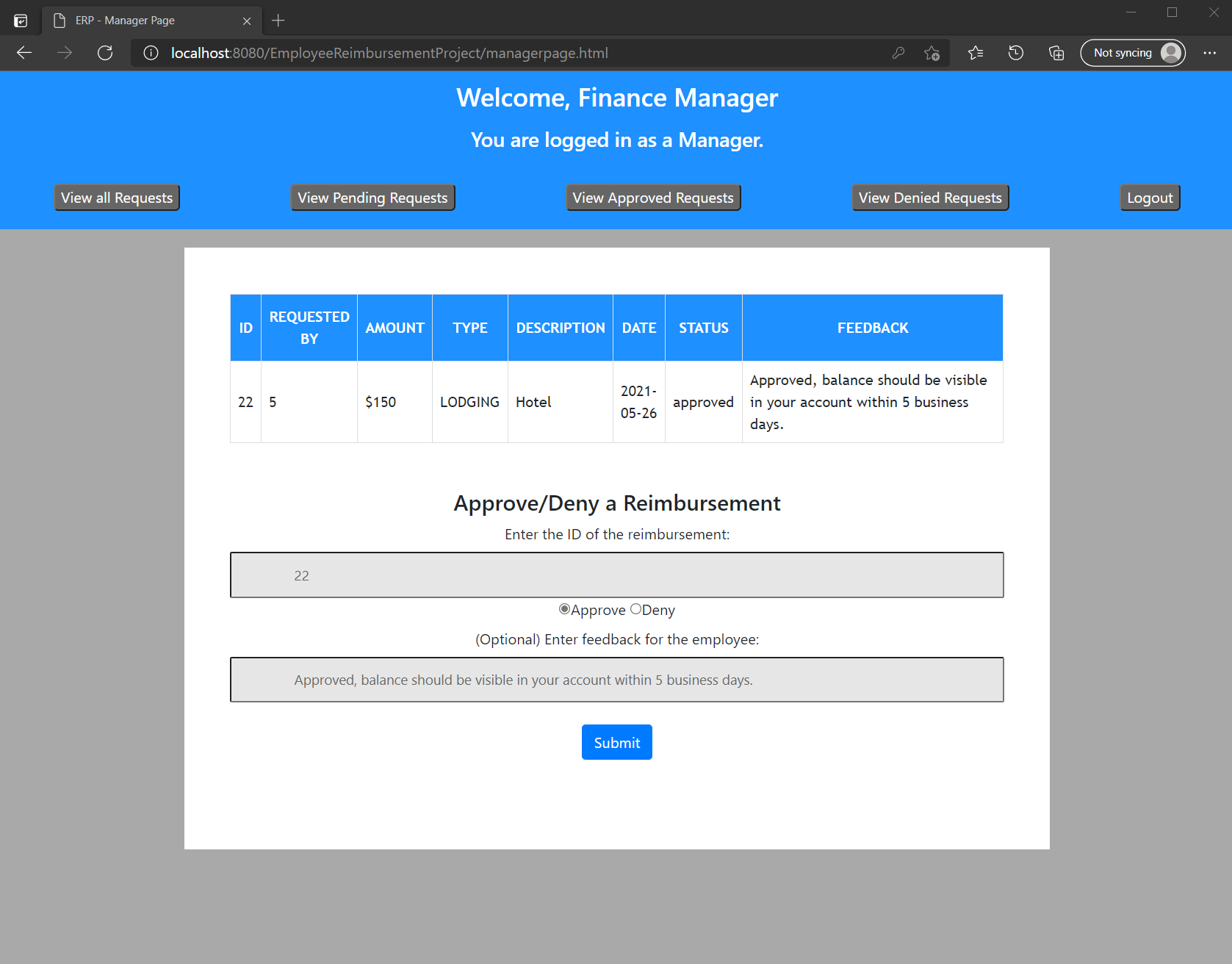 GitHub - kent-berry/Revature-Project-1-ExpenseReimbursementSystem
