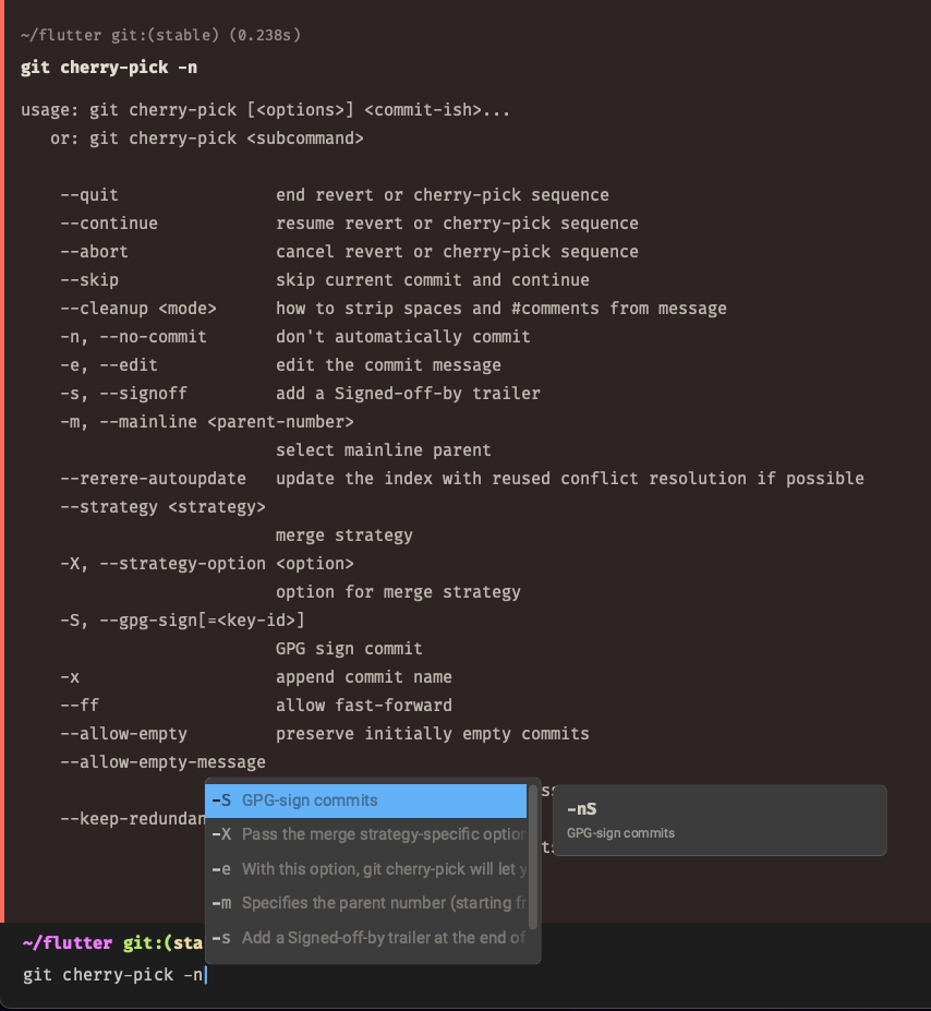command description not working for "git cherry-pick -n" · Issue #926 · warpdotdev/Warp · GitHub