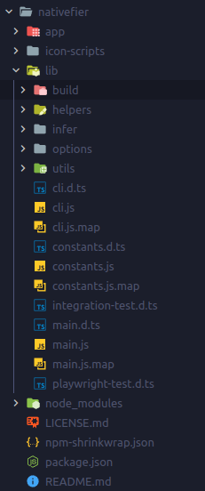Types in file `shared/src/options/model.ts` is not published in the node package for use with ...