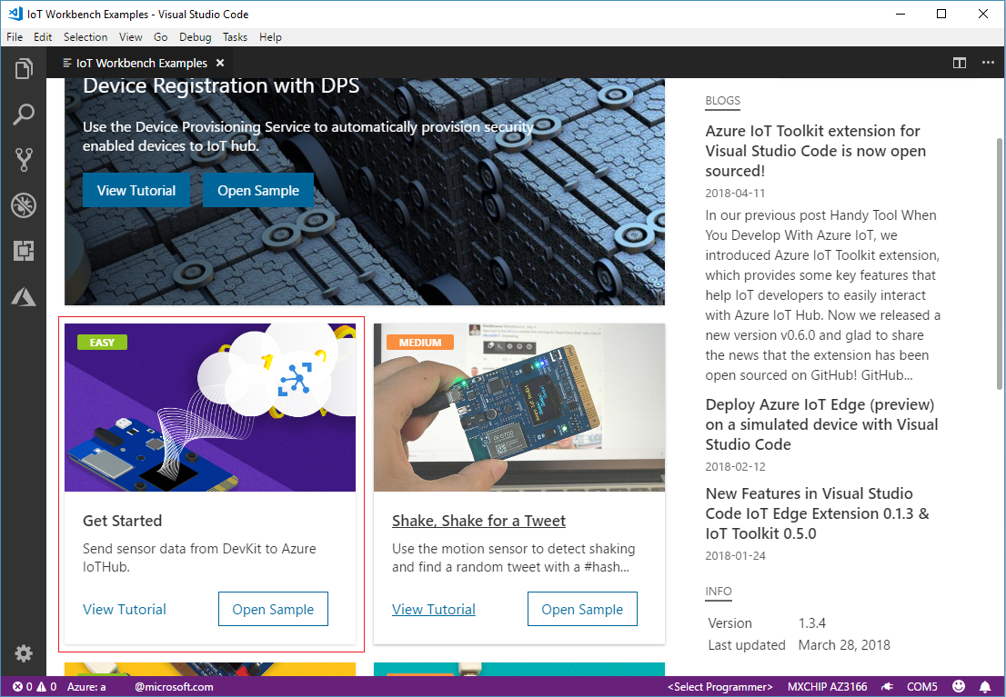 Source Code For Get Started With Mxchip Iot Devkit Sample · Issue 620 · Microsoftvscode Iot 