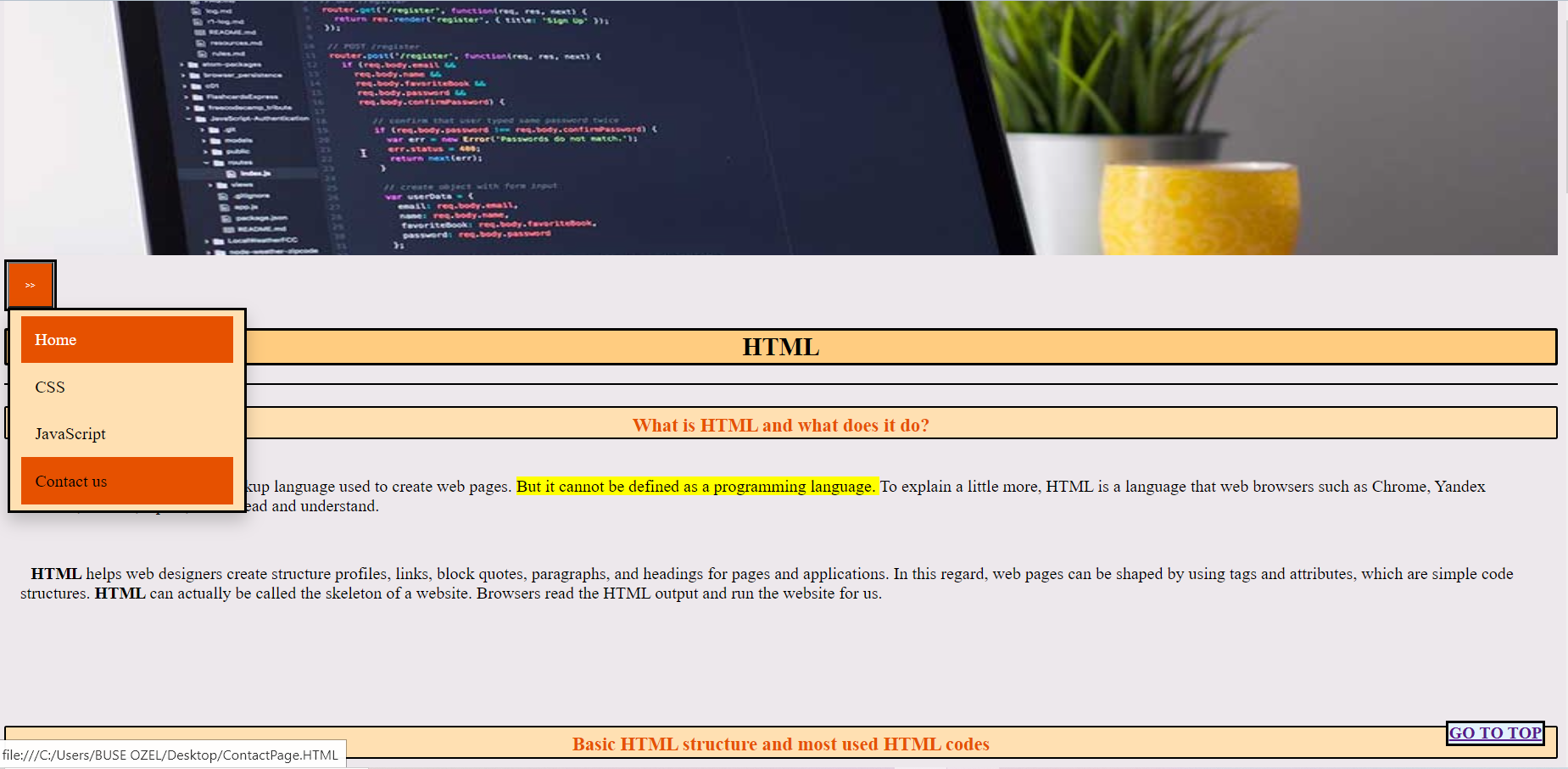 GitHub - buseozell/Front-End-Software-Languages-Website: The first ...