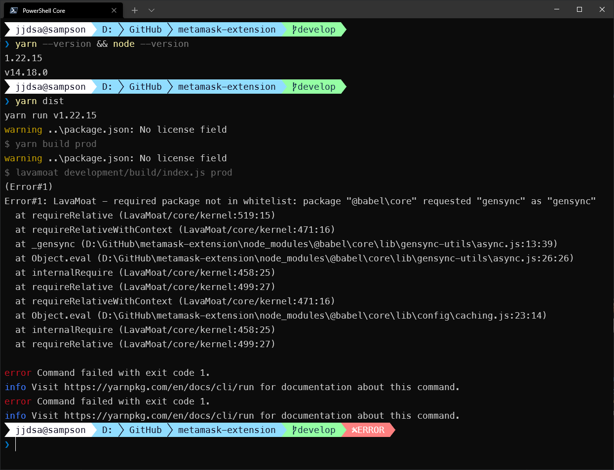 MetaMask / metamask-extension Build error on Windows10 · Issue #12168 · MetaMask/metamask ...