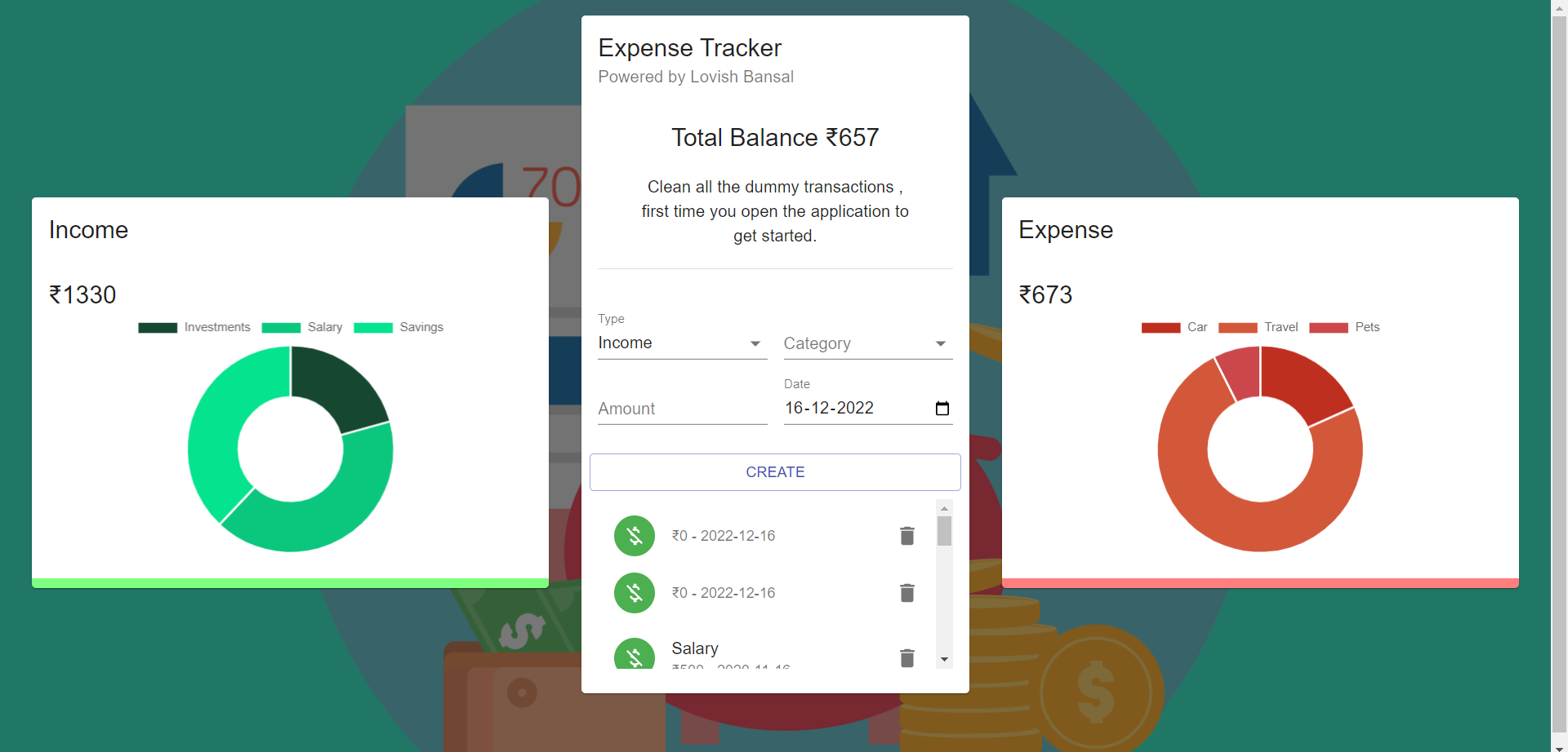 GitHub - lovishbansal-sde/ExpenceTracker