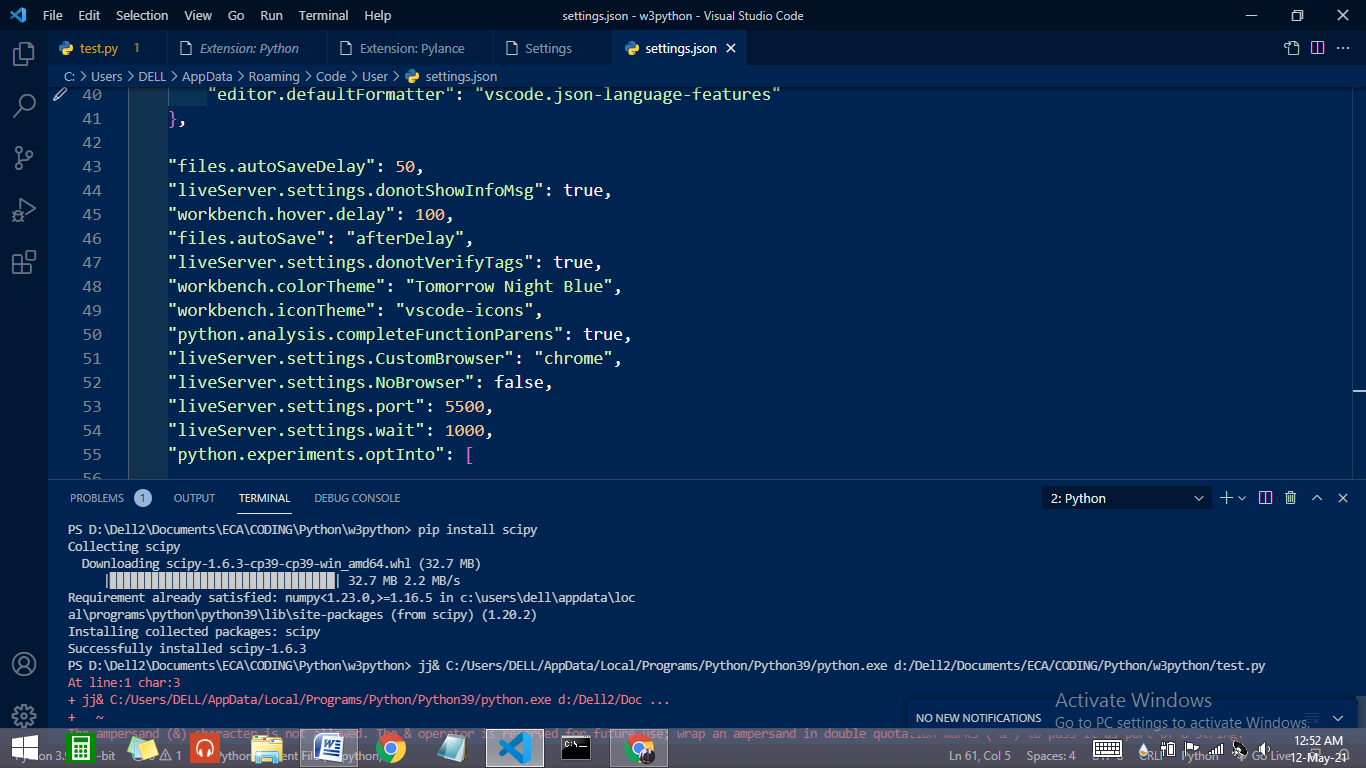 Unable to import scipy · Issue #1271 · microsoft/pylance-release · GitHub