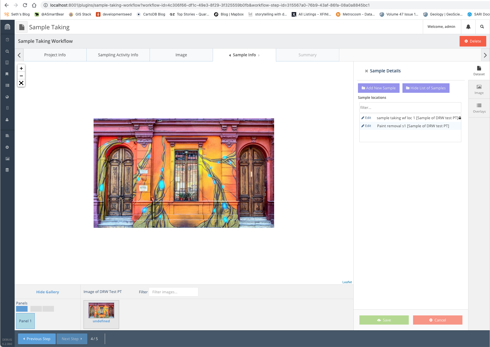 Sample Taking, Analysis Area workflows: need a way to delete an existing sample or analysis area ...