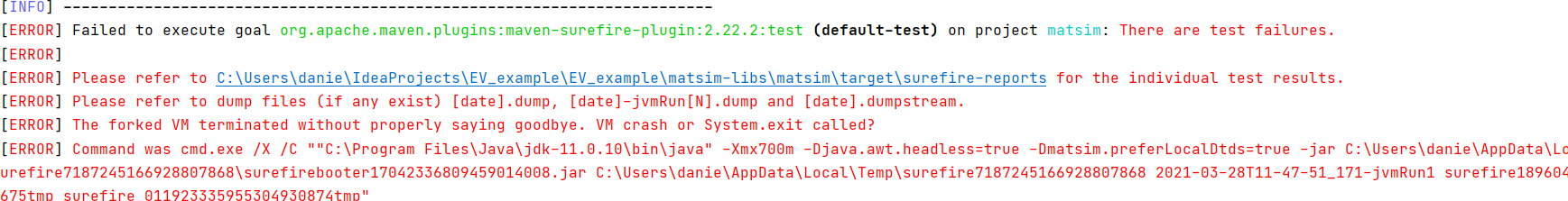 Failed to execute goal org.apache.maven.plugins:maven-surefire-plugin · Issue #1431 · matsim-org ...