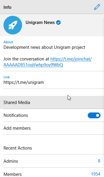 Display chat share link · Issue #432 · UnigramDev/Unigram · GitHub