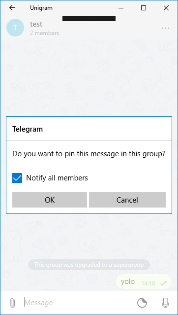 There's no option to notify members when I pin a message in a group · Issue #637 · UnigramDev ...