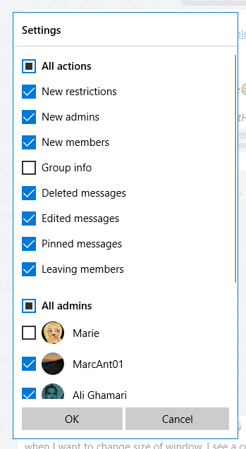 Supergroup recent actions are missing some features · Issue #638 · UnigramDev/Unigram · GitHub