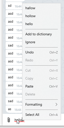 New message box context menu conflicts with text corrections context menu · Issue #832 ...