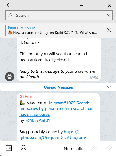 Search messages by person icon in search bar has disappeared · Issue #1025 · UnigramDev/Unigram ...