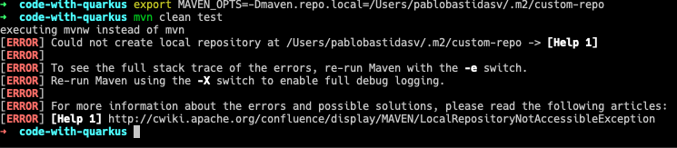 Quarkustest Ignores Mavenrepolocal Property · Issue 11449 · Quarkusioquarkus · Github 
