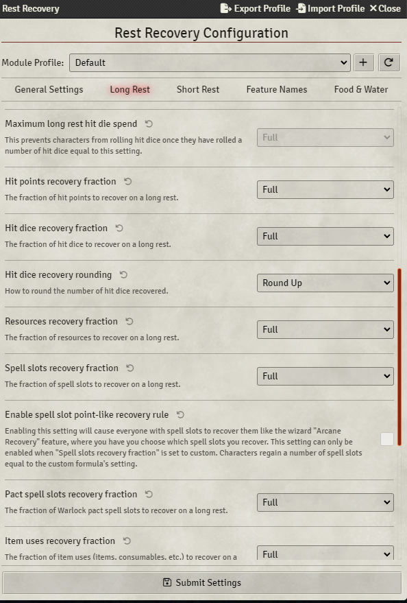 [BUG] Long rest hit dice recovery formula issue · Issue #137 · roth-michael/FoundryVTT ...