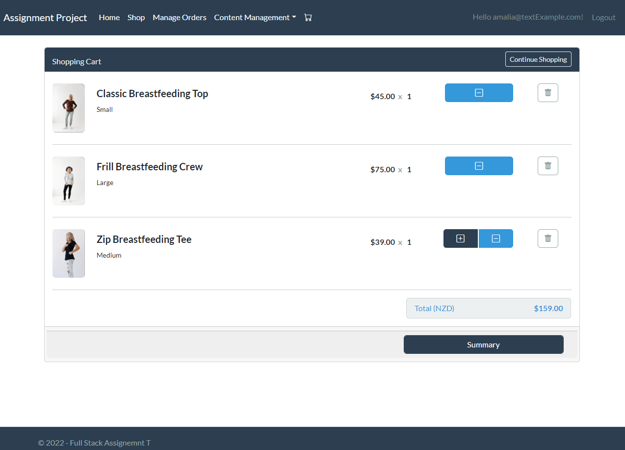GitHub - TatianaPas/Assignment-Shopping-Part: This is Full Stack assignment Cart and Order ...