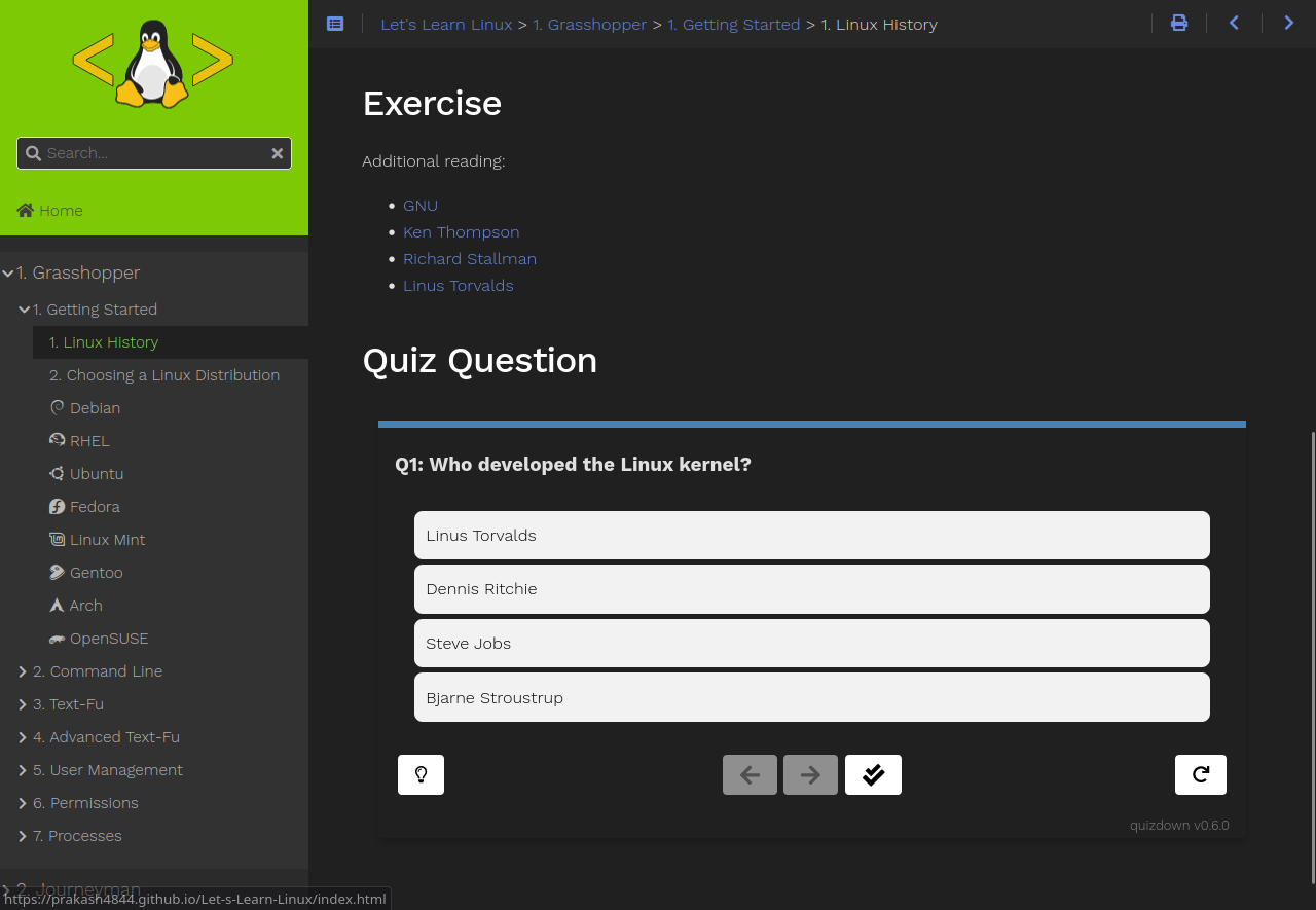 theme: Add Support for basic Quiz Functionality using Hugo quizdown. · Issue #507 · McShelby ...