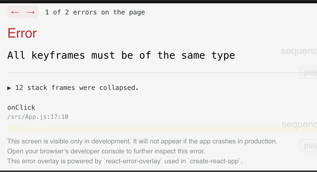 [BUG] The new useAnimate sequence feature causes errors and warnings · Issue #2059 ...